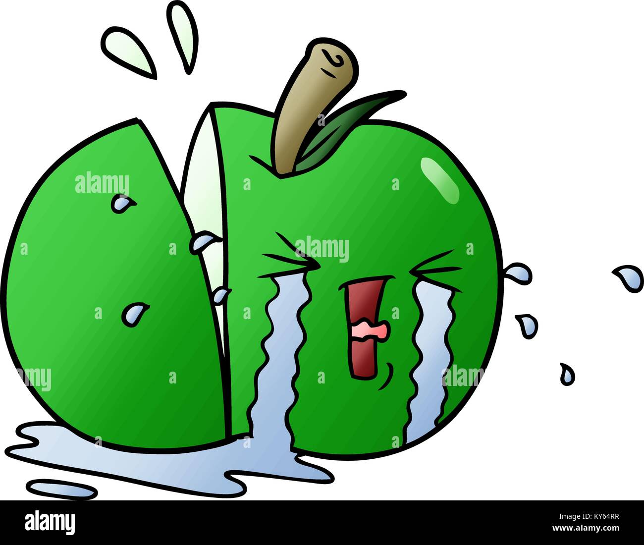 cartoon apple crying Stock Vector Image & Art - Alamy