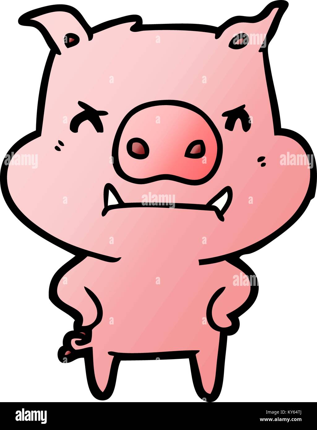 angry cartoon pig Stock Vector Image & Art - Alamy