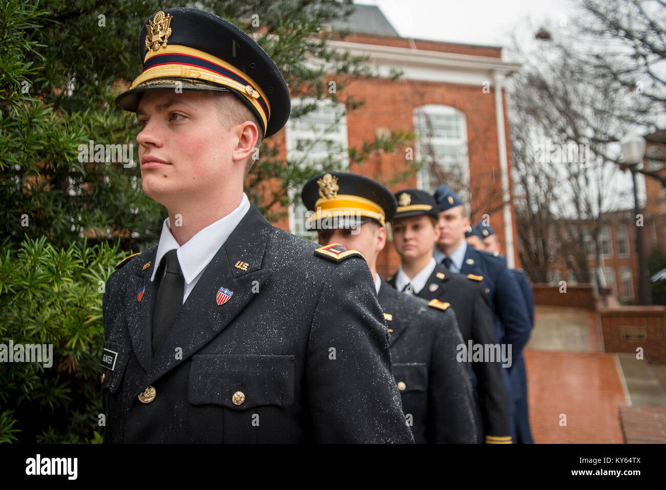 New U.S. Army 2nd Lt. Robert Gunter waits to recieve his first salute ...