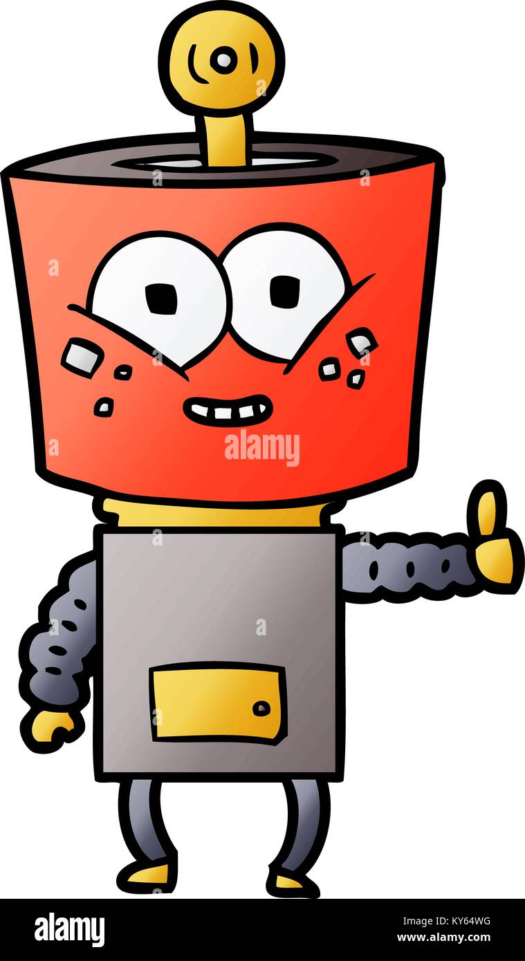 happy cartoon robot giving thumbs up Stock Vector Image & Art - Alamy