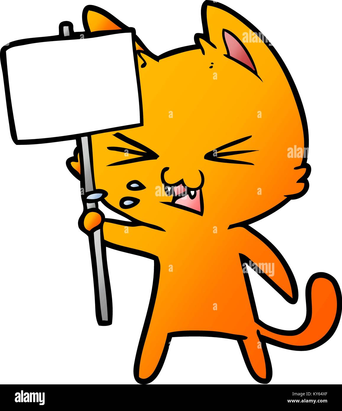 cartoon cat protesting Stock Vector Image & Art - Alamy