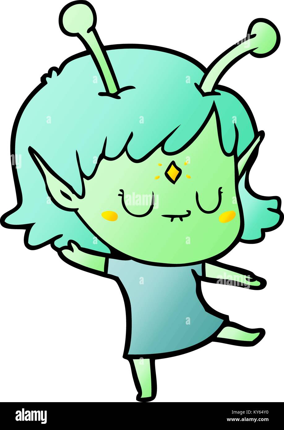 cartoon alien girl Stock Vector Image & Art - Alamy