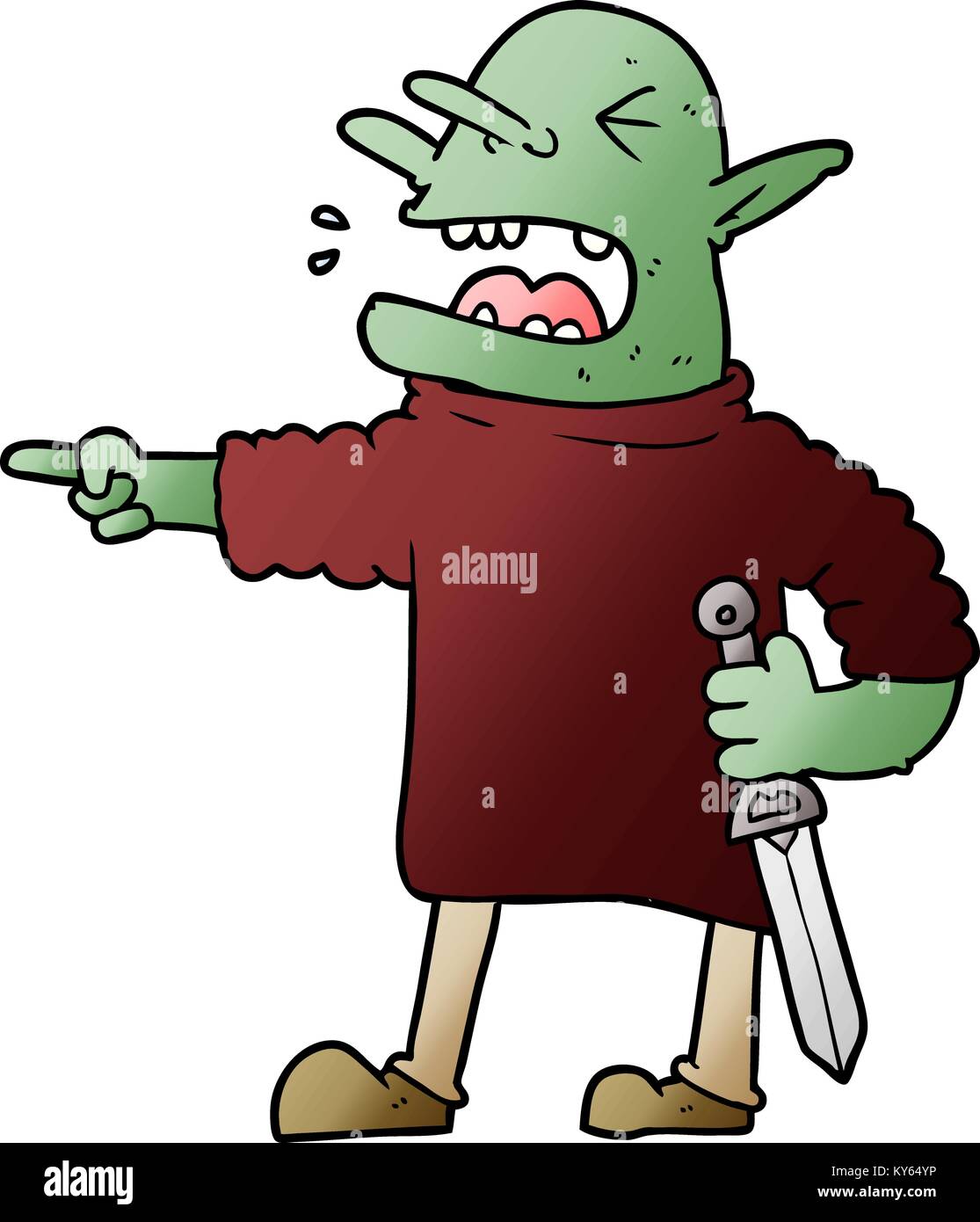 cartoon goblin with knife Stock Vector Image & Art - Alamy