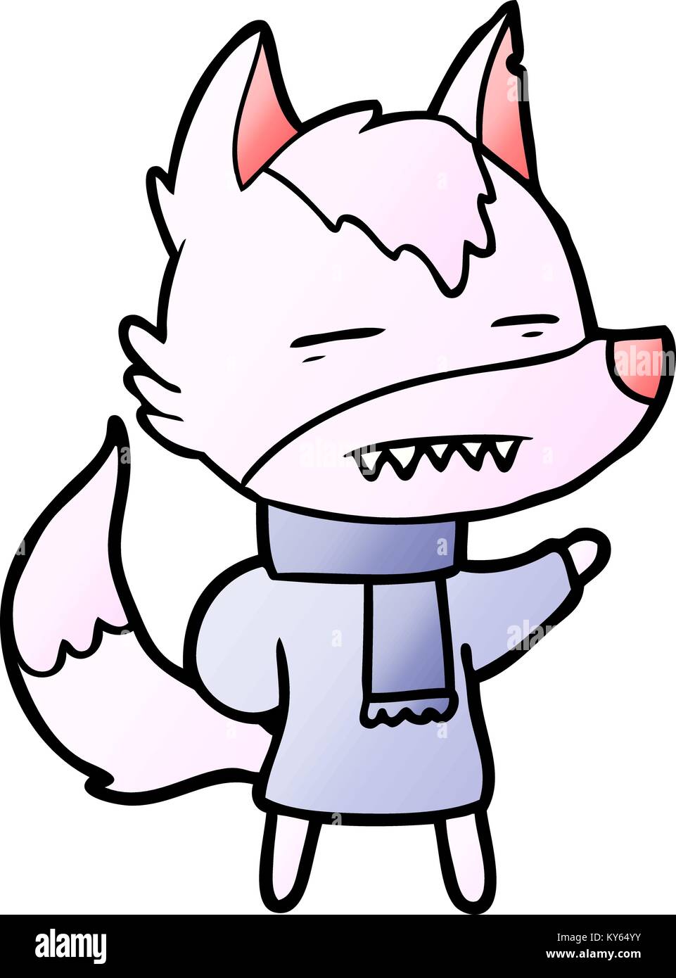 cartoon wolf in winter clothes Stock Vector Image & Art - Alamy