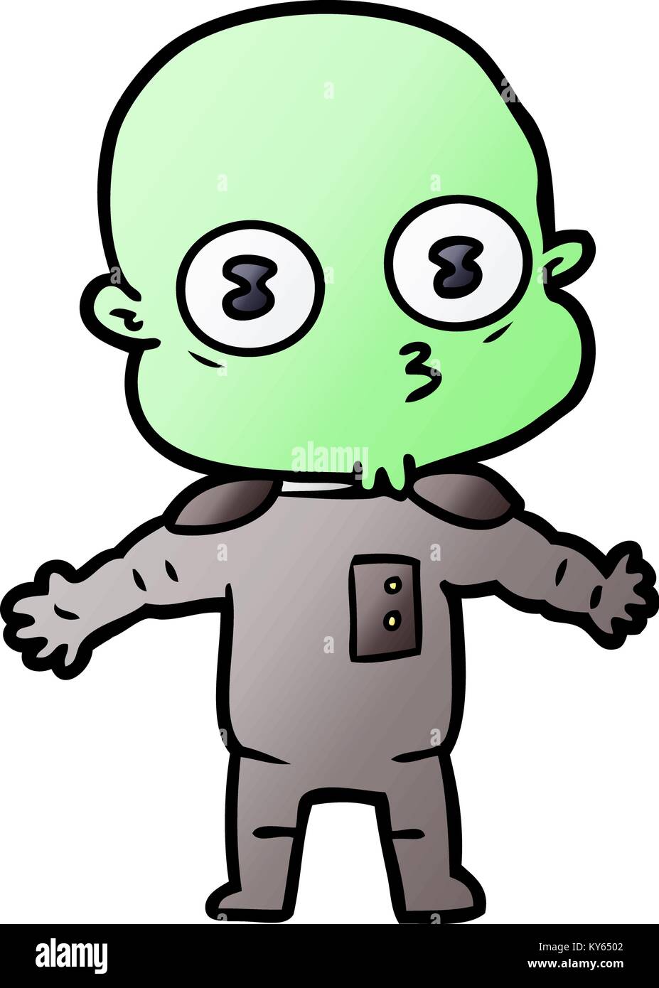 cartoon weird bald spaceman Stock Vector Image & Art - Alamy