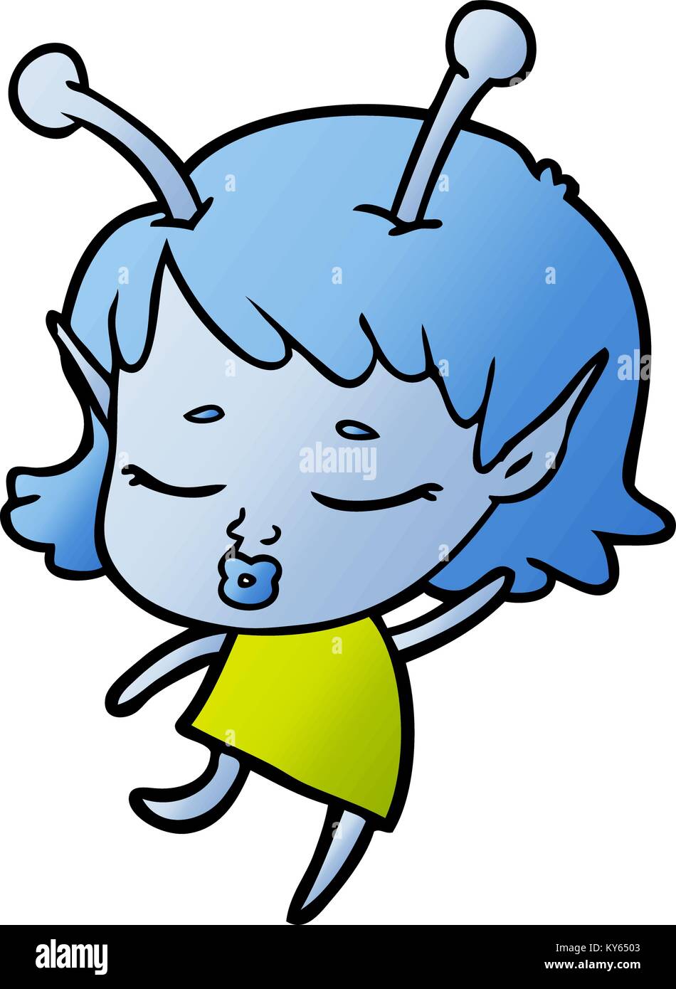 cute alien girl cartoon Stock Vector Image & Art - Alamy