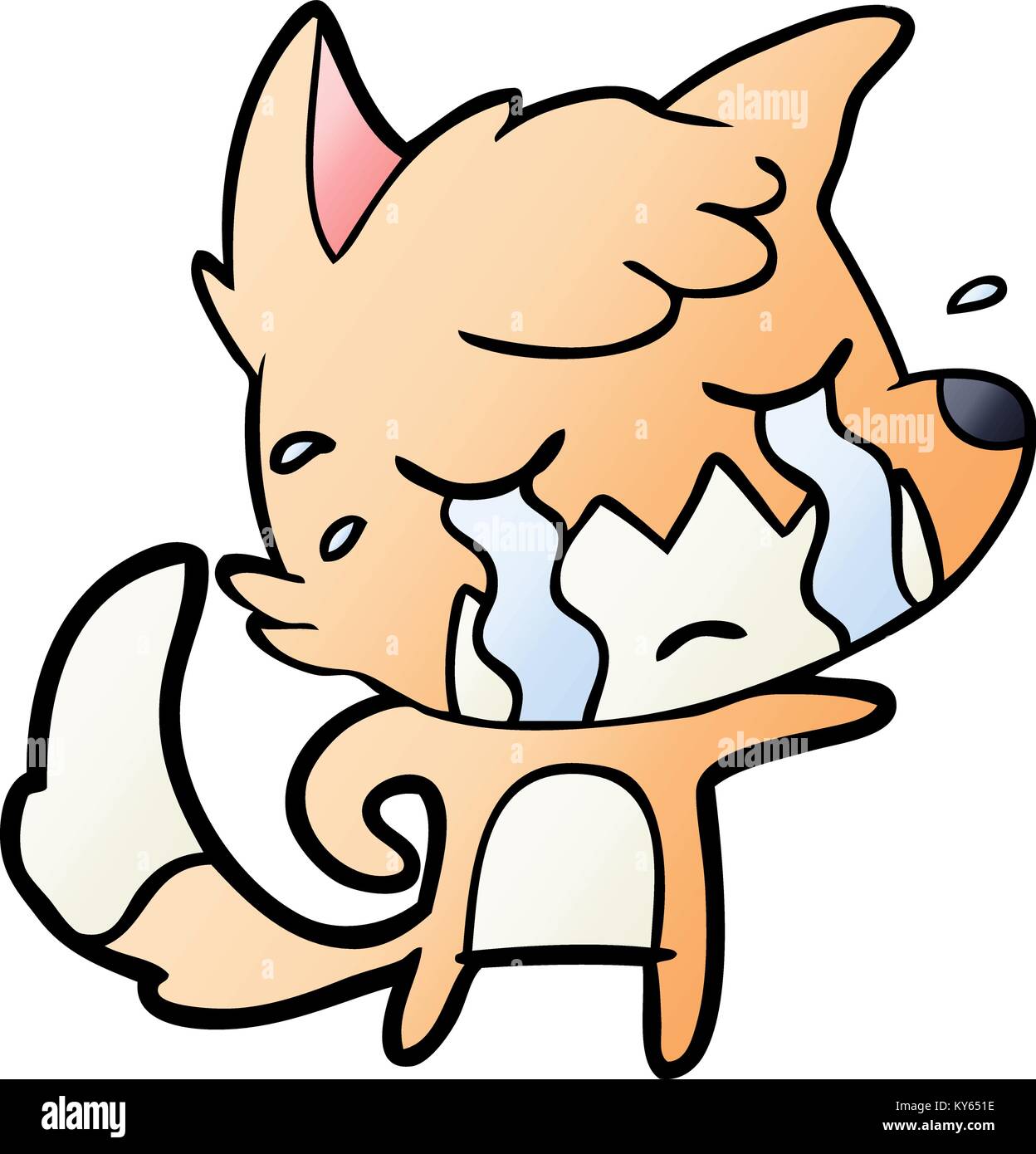crying fox cartoon Stock Vector Image & Art - Alamy