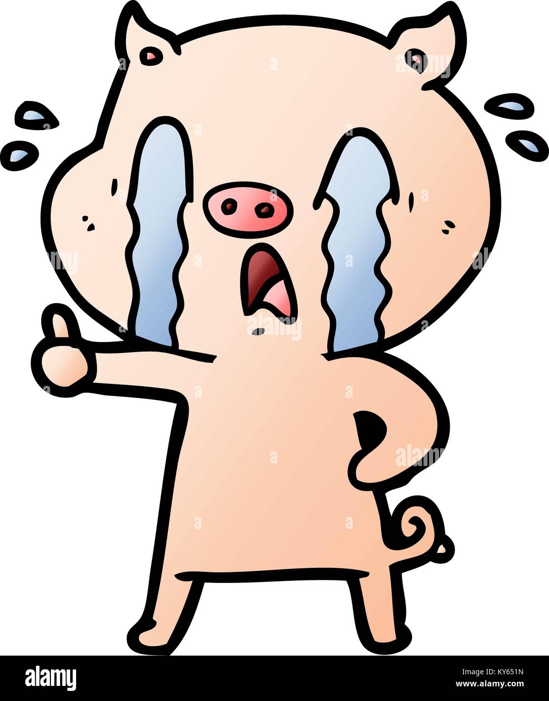 crying pig cartoon Stock Vector Image & Art - Alamy