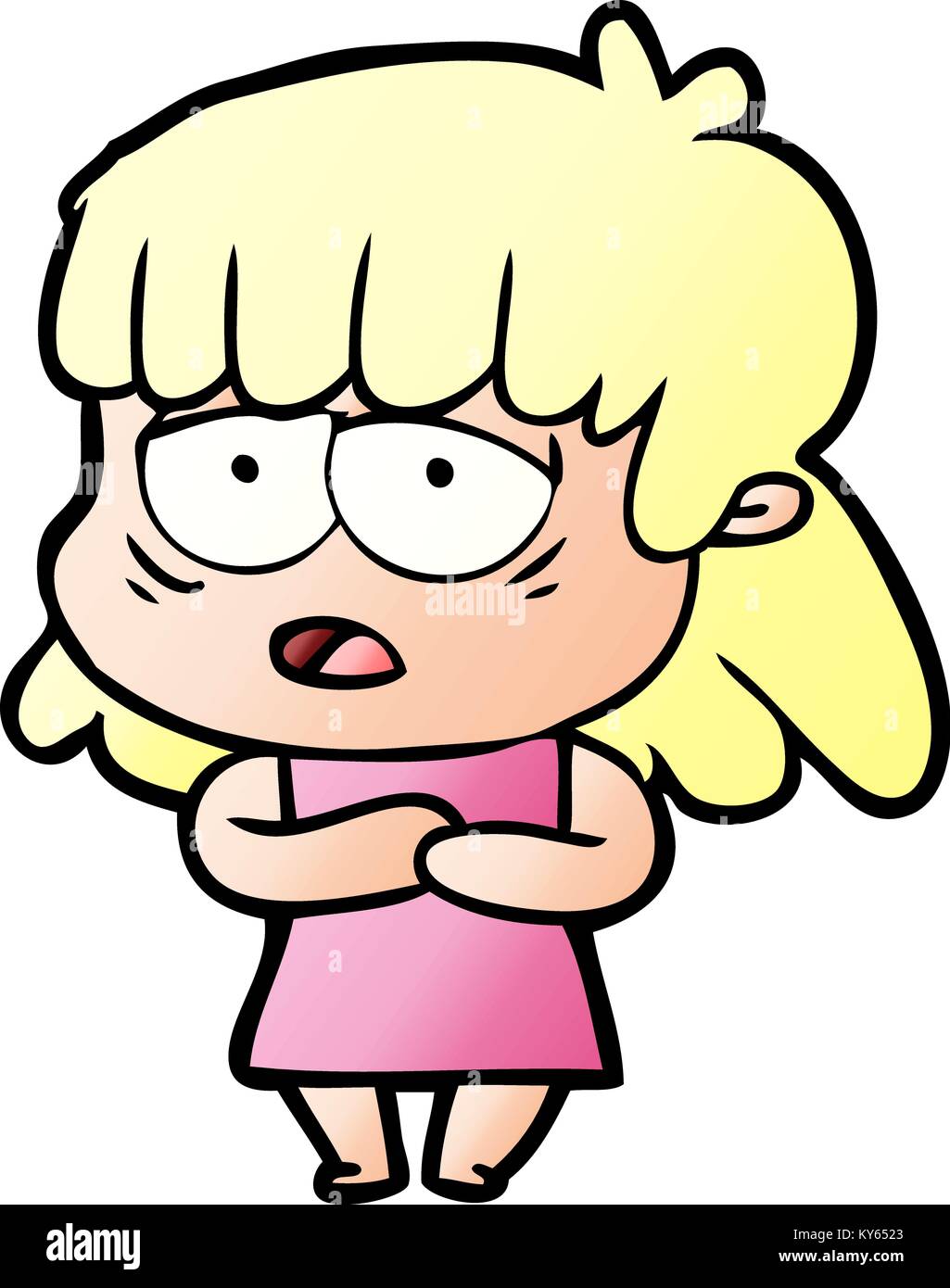 cartoon tired woman Stock Vector Image & Art - Alamy