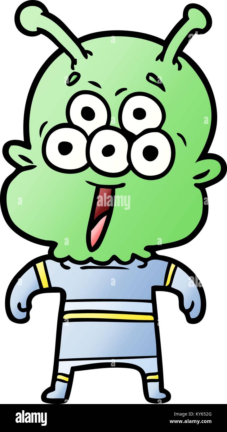 happy cartoon alien Stock Vector Image & Art - Alamy
