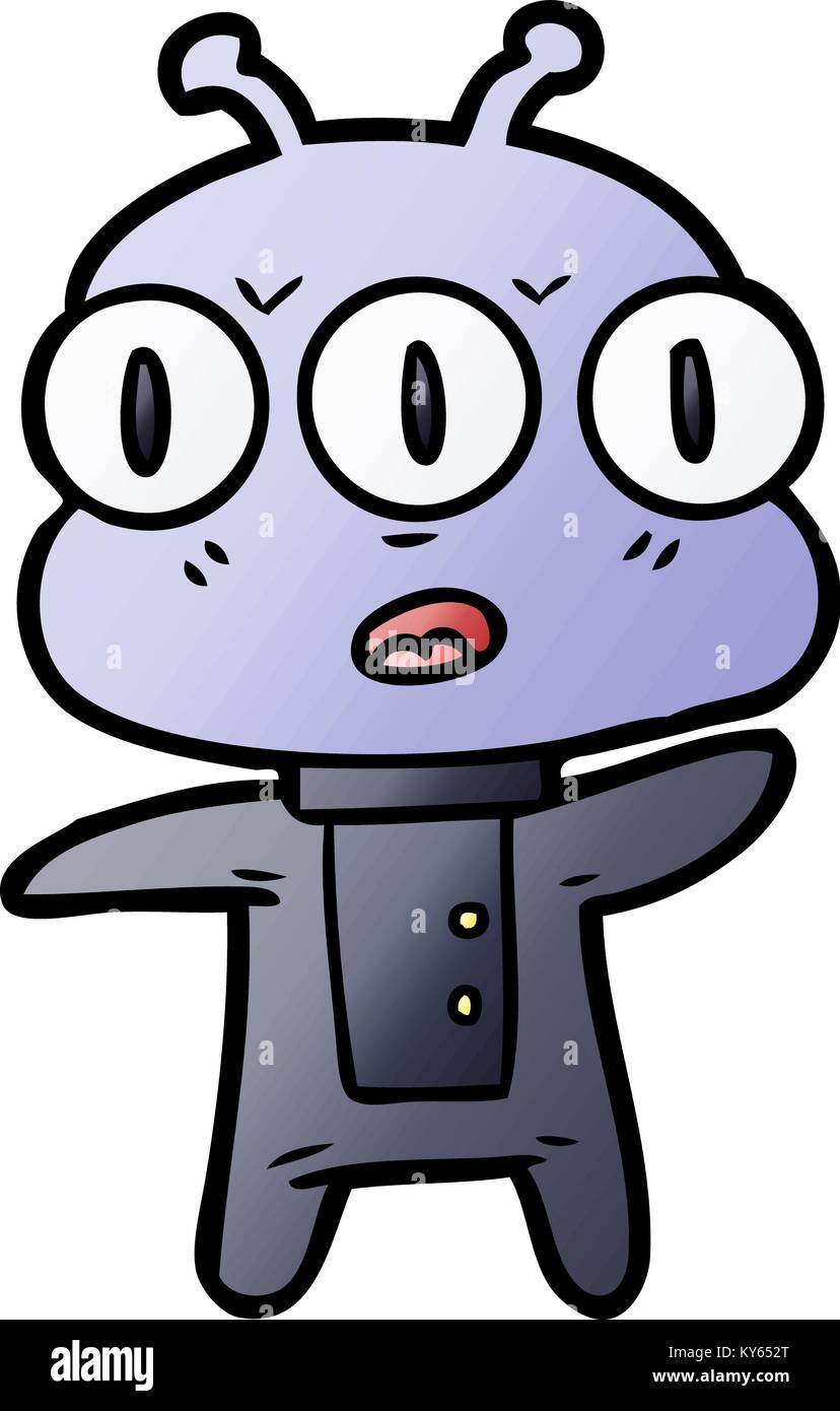 cartoon three eyed alien Stock Vector Image & Art - Alamy