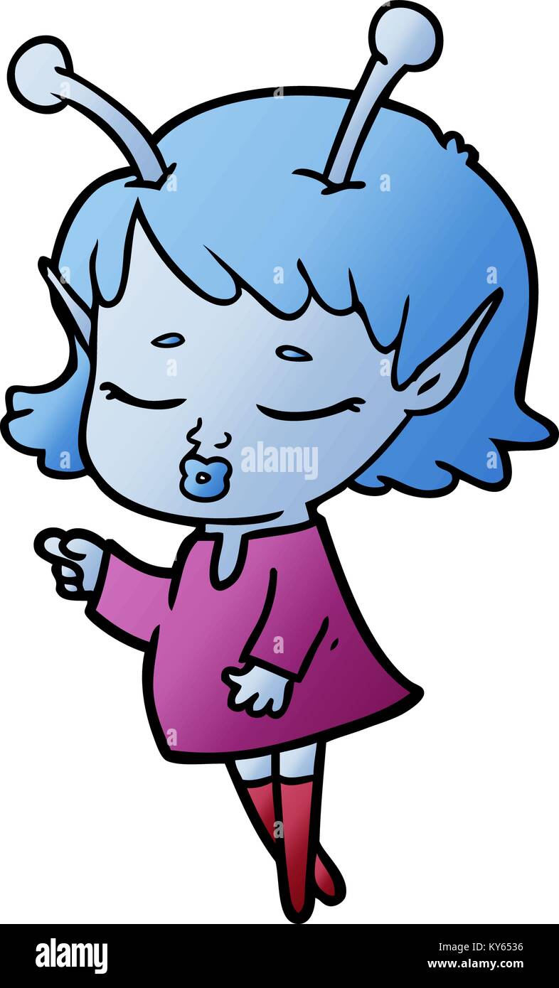 cute alien girl cartoon Stock Vector Image & Art - Alamy