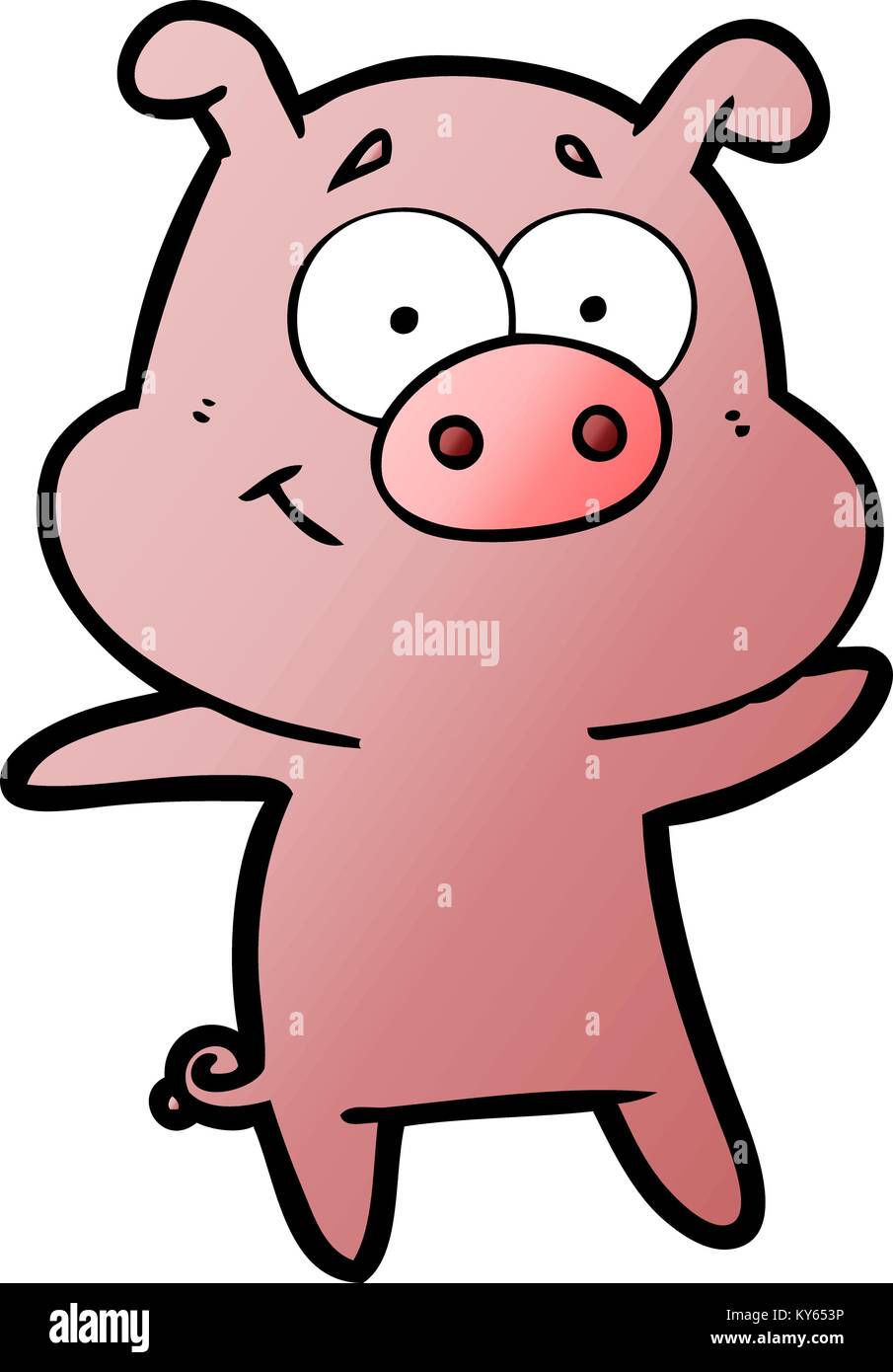 happy cartoon pig Stock Vector Image & Art - Alamy