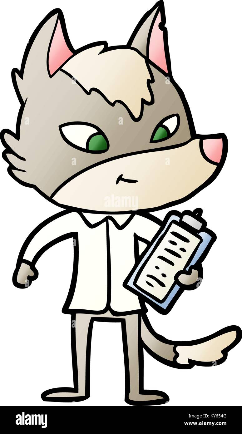 friendly cartoon wolf manager Stock Vector Image & Art - Alamy