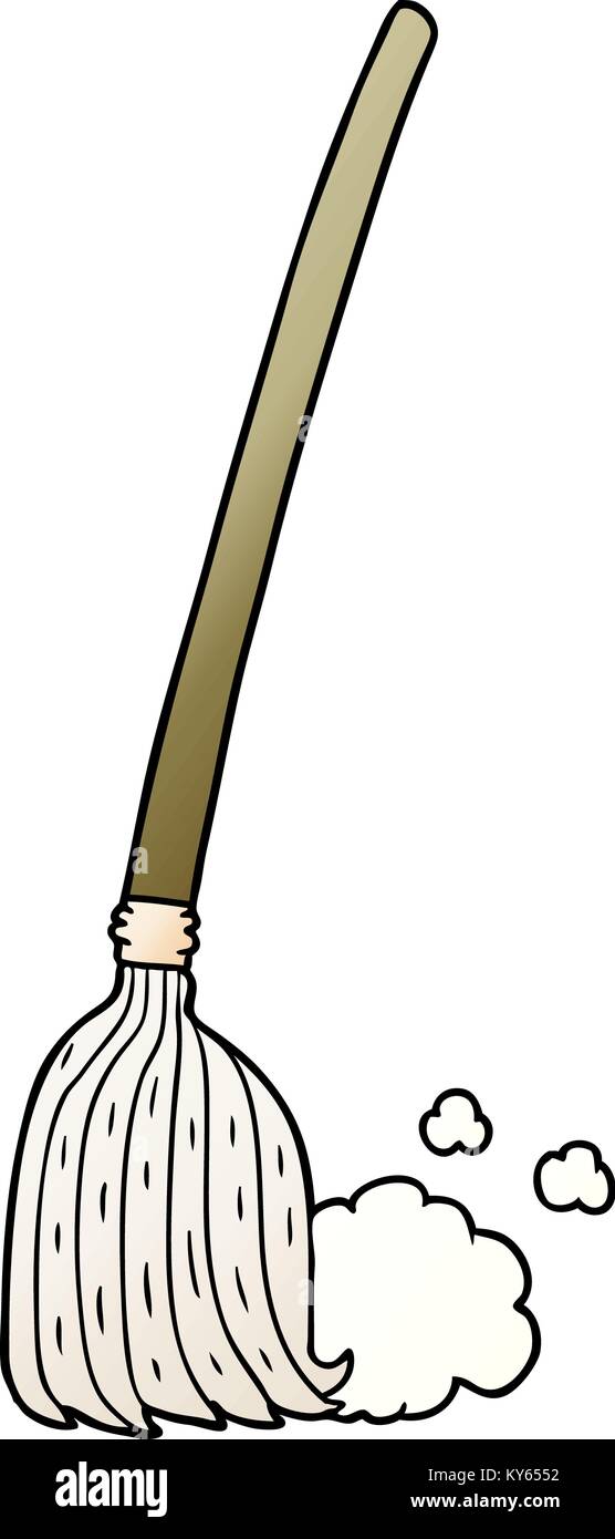 Cartoon Broom Sweeping
