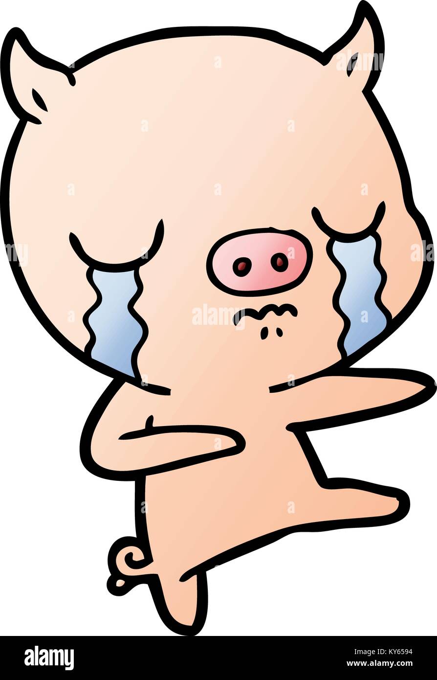 cartoon pig crying Stock Vector Image & Art - Alamy