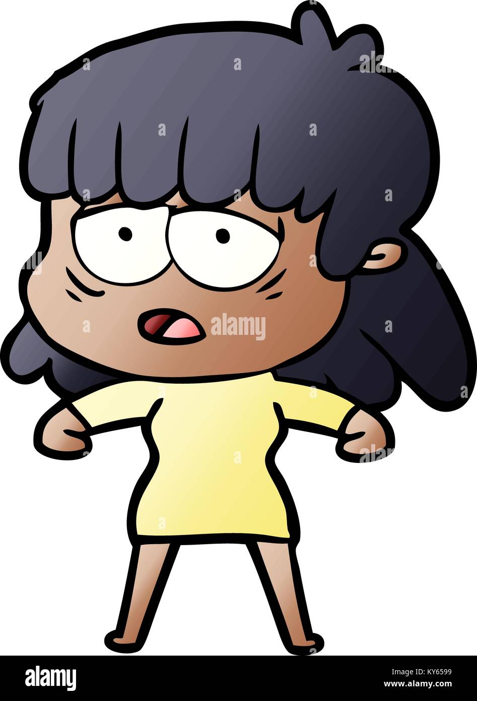 cartoon tired woman Stock Vector Image & Art - Alamy