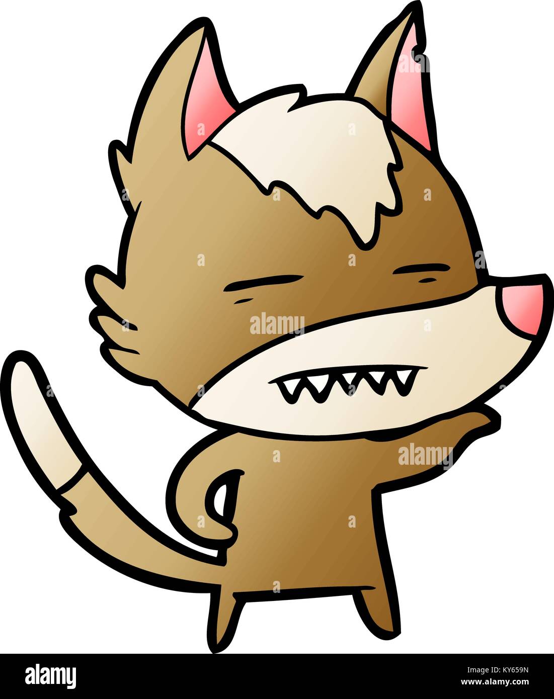 cartoon wolf showing teeth Stock Vector Image & Art - Alamy