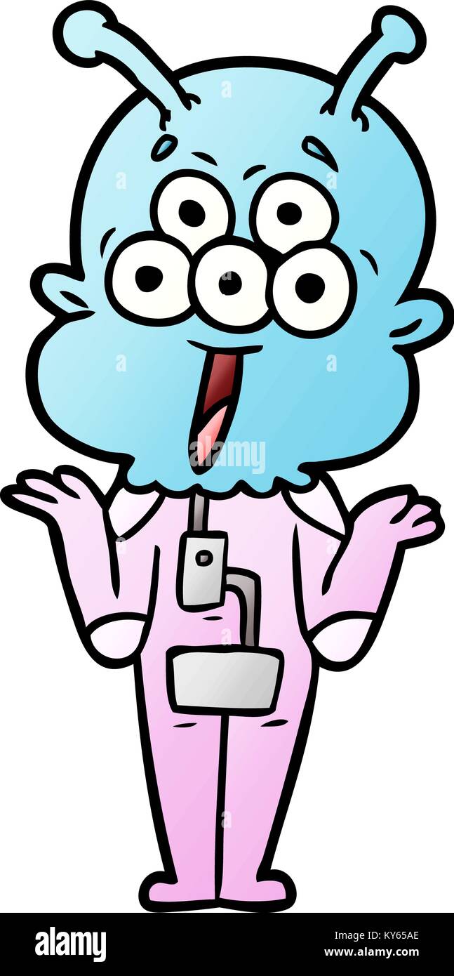 happy cartoon alien shrugging shoulders Stock Vector Image & Art - Alamy