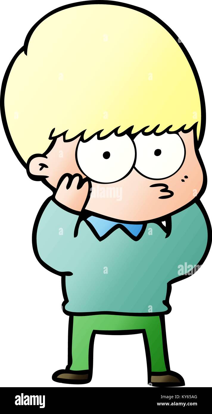 nervous cartoon boy Stock Vector Image & Art - Alamy