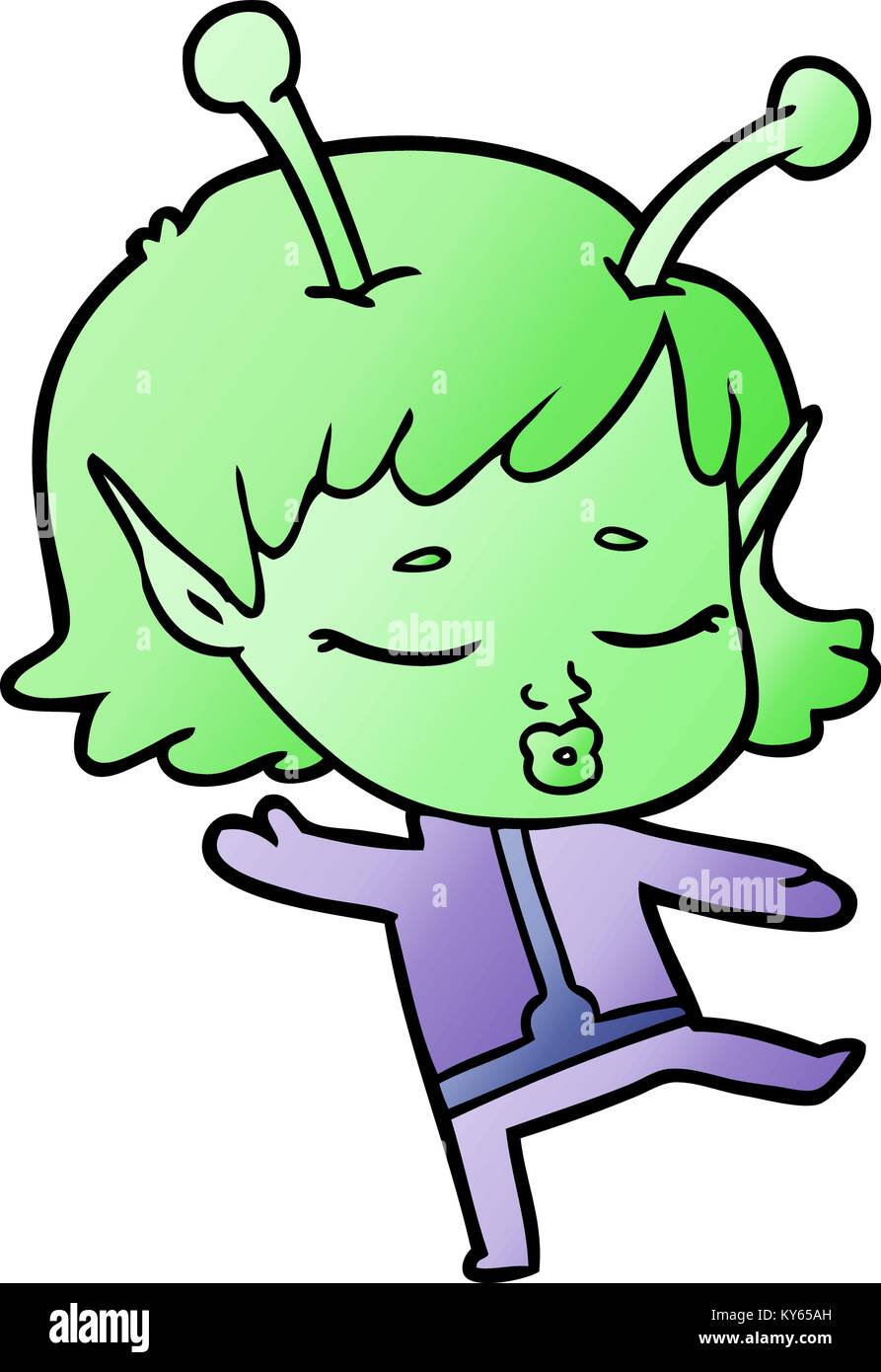cartoon alien girl Stock Vector Image & Art - Alamy