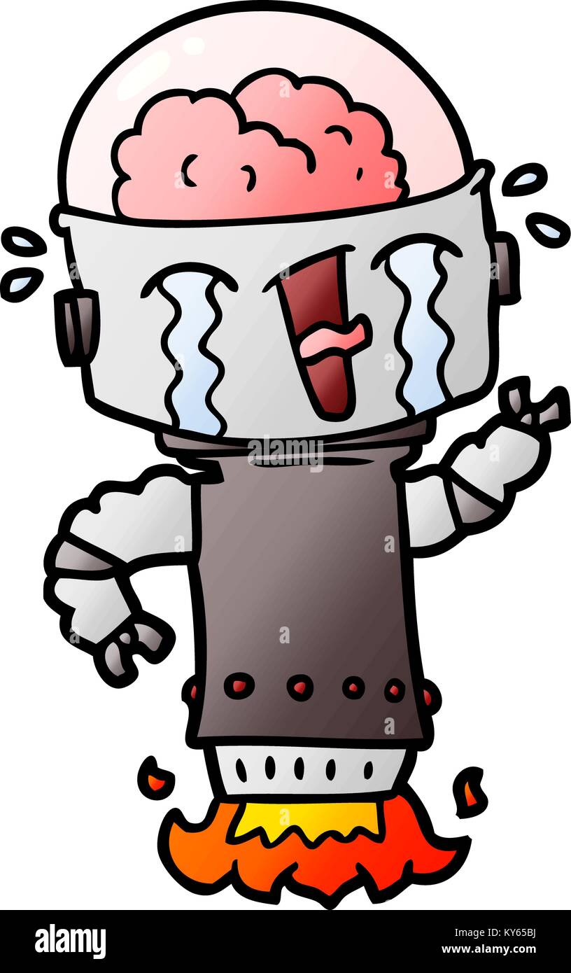 Rocket robot flying in Stock Vector Images - Alamy