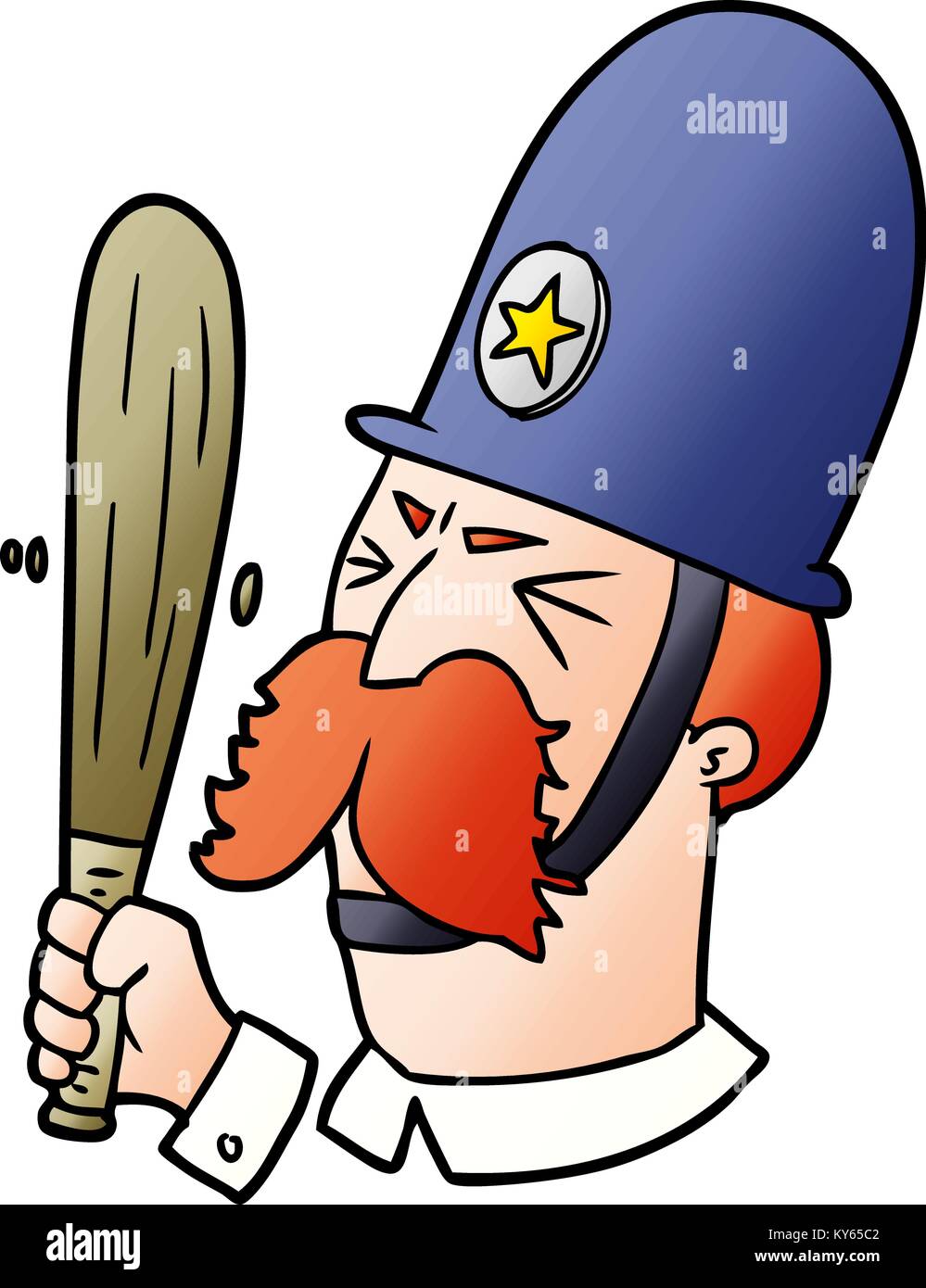 cartoon policeman waving baton Stock Vector Image & Art - Alamy