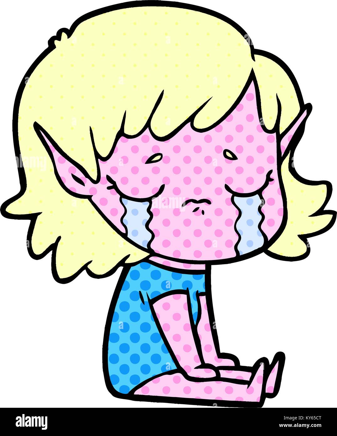 cartoon crying elf girl Stock Vector Image & Art - Alamy