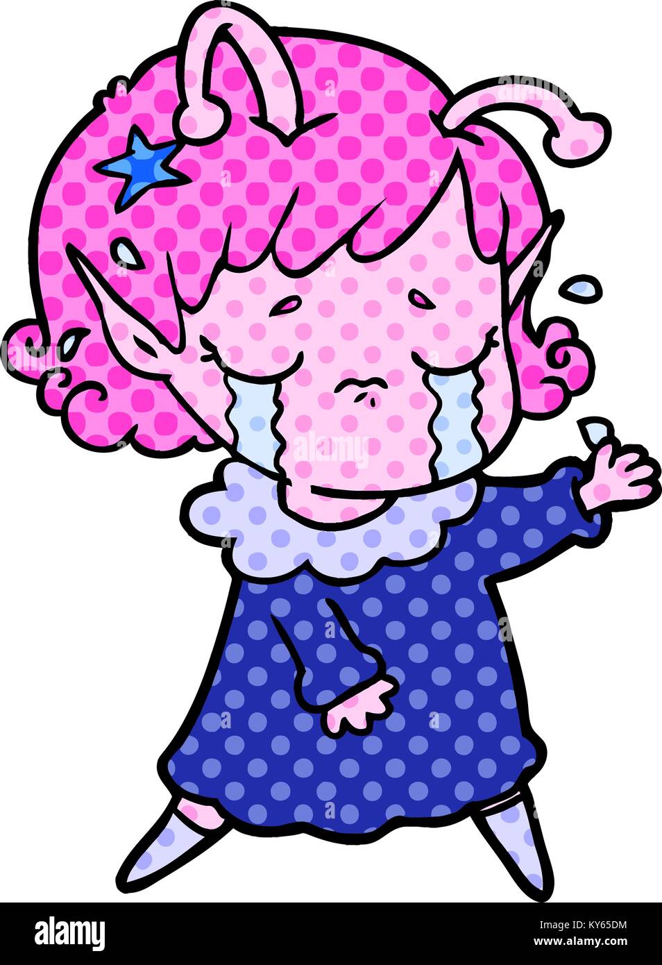 cartoon crying alien girl Stock Vector Image & Art - Alamy
