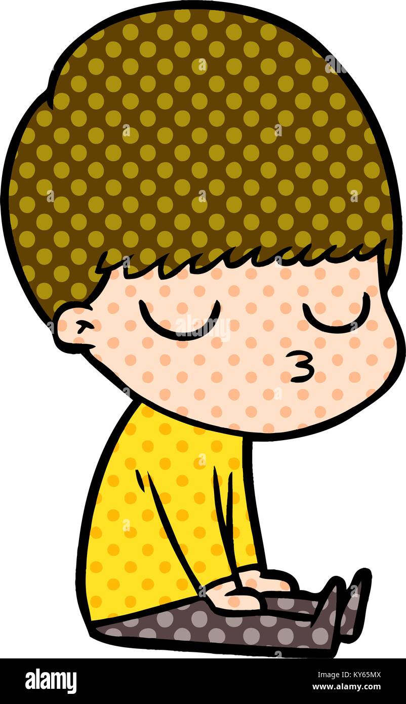 cartoon calm boy Stock Vector Image & Art - Alamy