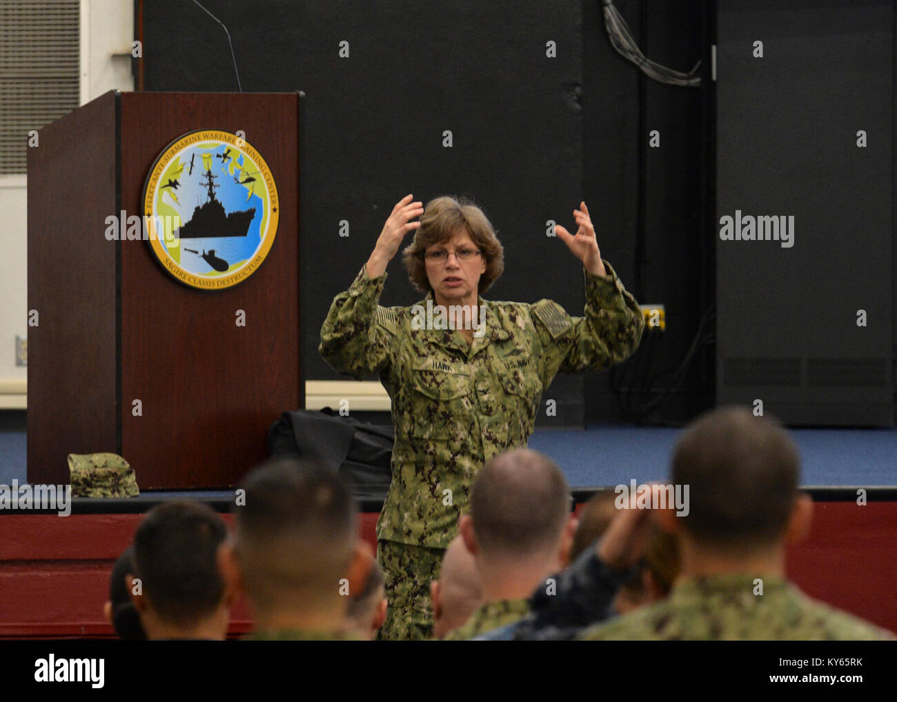 SAN DIEGO (Jan. 6, 2018) Capt. Kathleen Hawk, Commanding Officer, Naval ...
