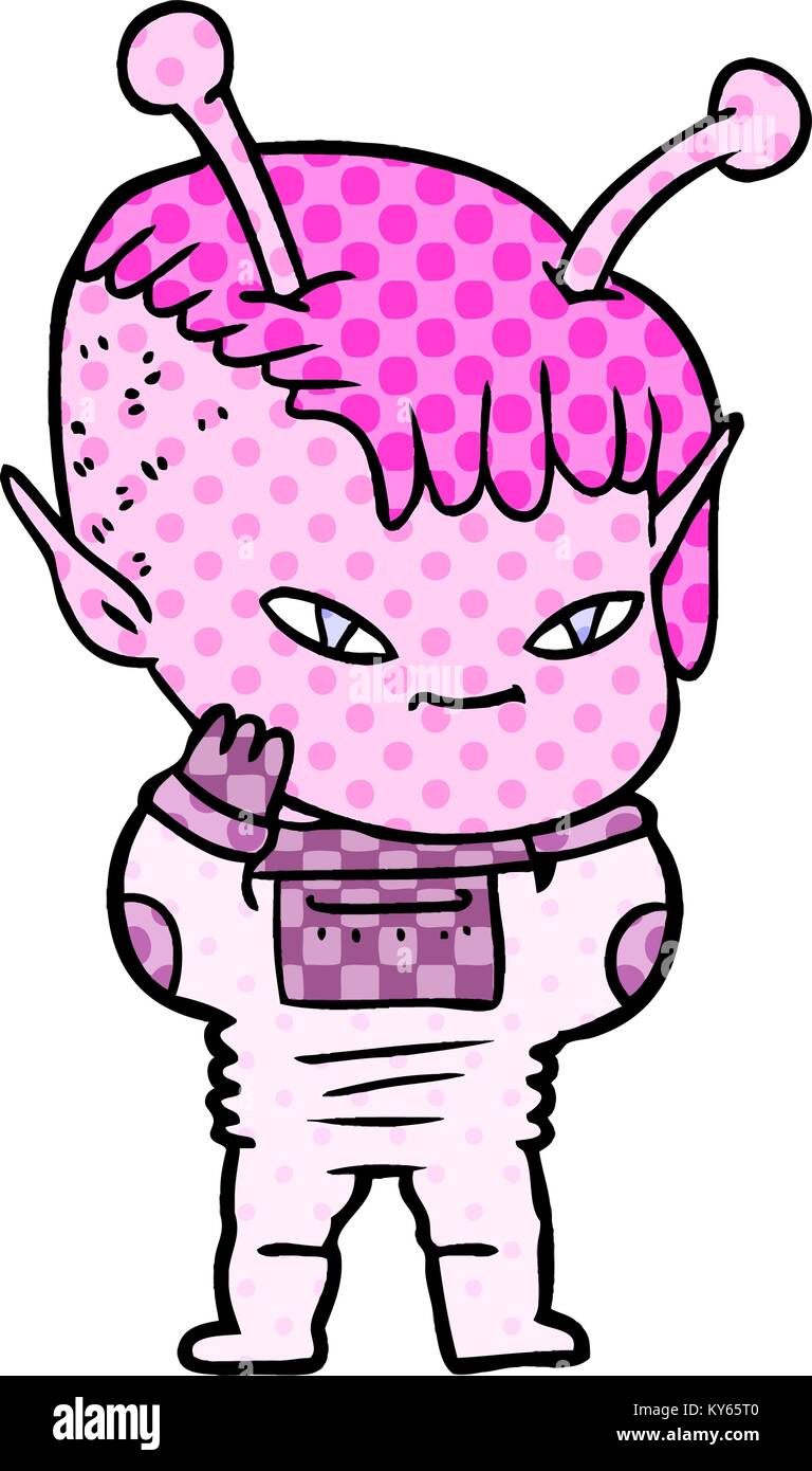 cute cartoon alien girl Stock Vector Image & Art - Alamy