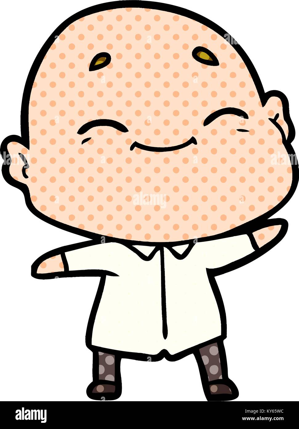 happy cartoon bald man Stock Vector Image & Art - Alamy