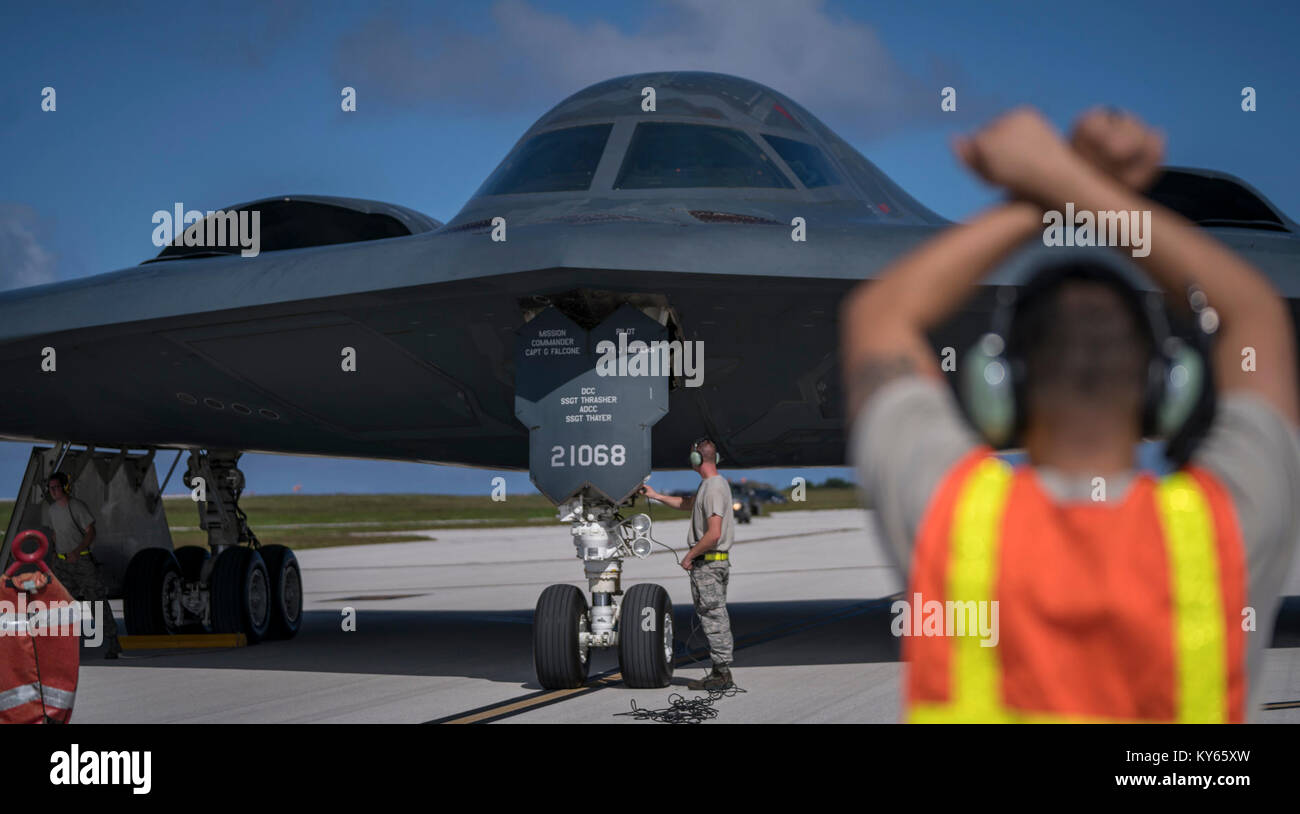 A B-2 Spirit, assigned to the 509th Bomb Wing, Whiteman Air Force Base ...