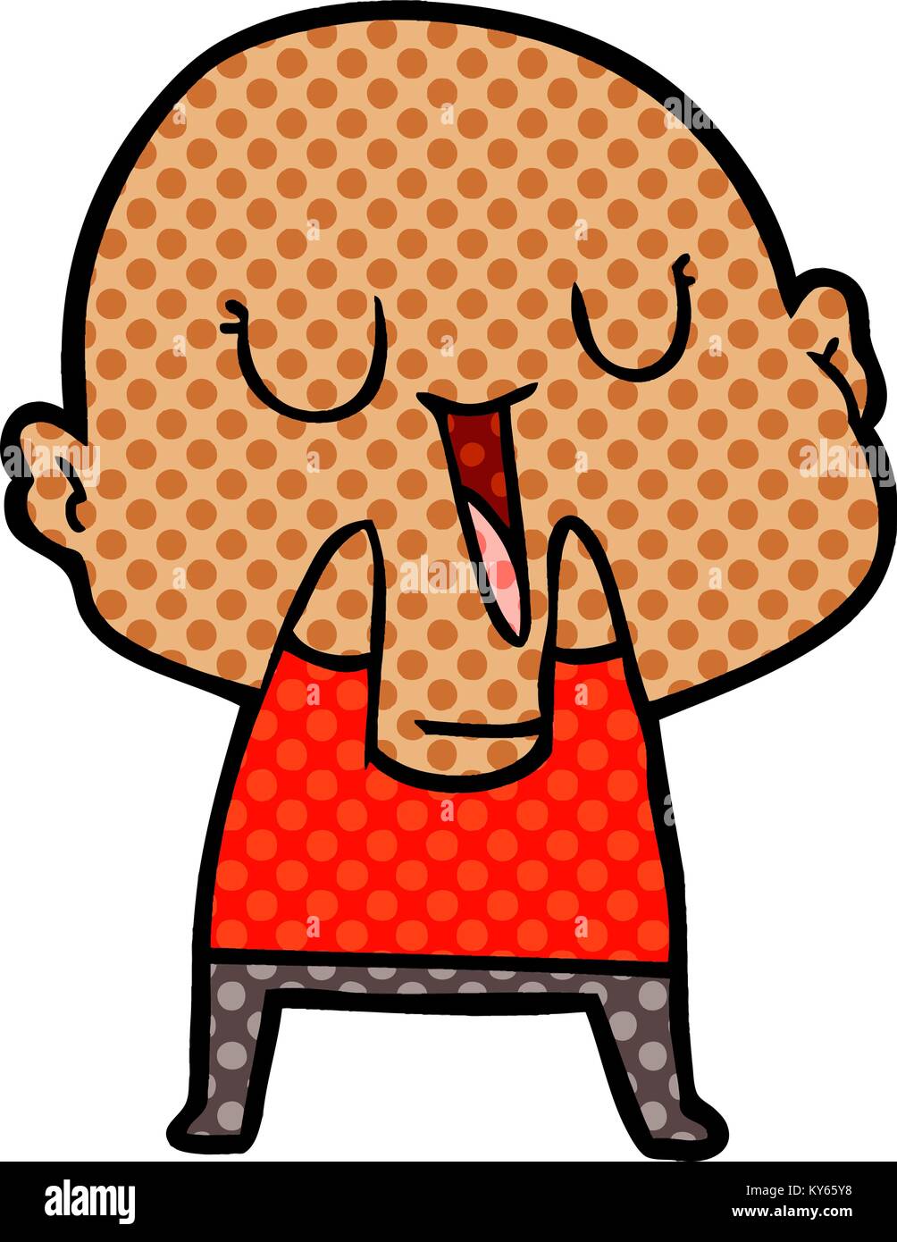 happy cartoon bald man Stock Vector Image & Art - Alamy