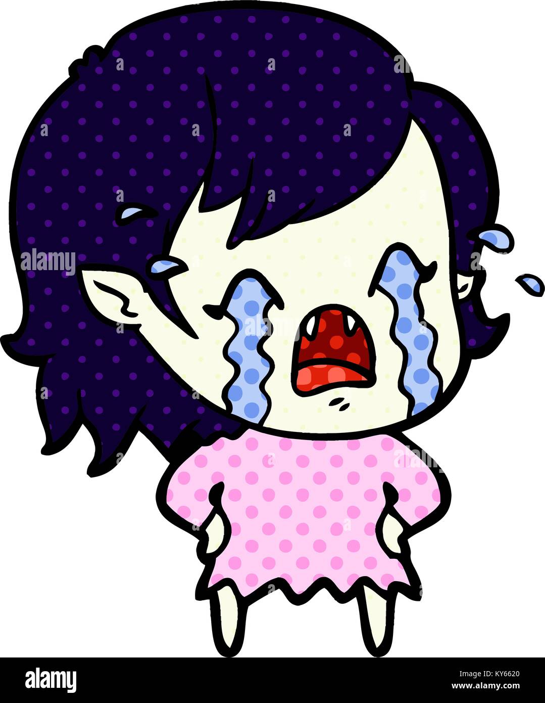 cartoon crying vampire girl Stock Vector Image & Art - Alamy
