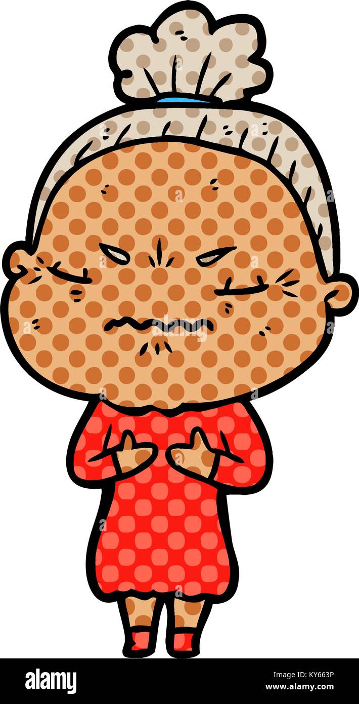 cartoon annoyed old lady Stock Vector Image & Art - Alamy