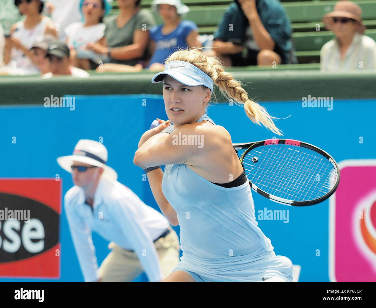 Melbourne, Australia - January 11, 2018: Tennis player Eugenie Bouchard ...