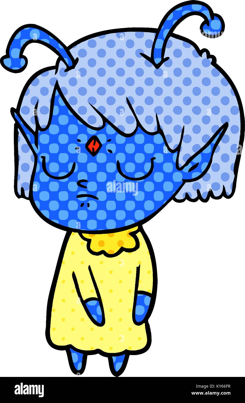 cartoon alien girl Stock Vector Image & Art - Alamy