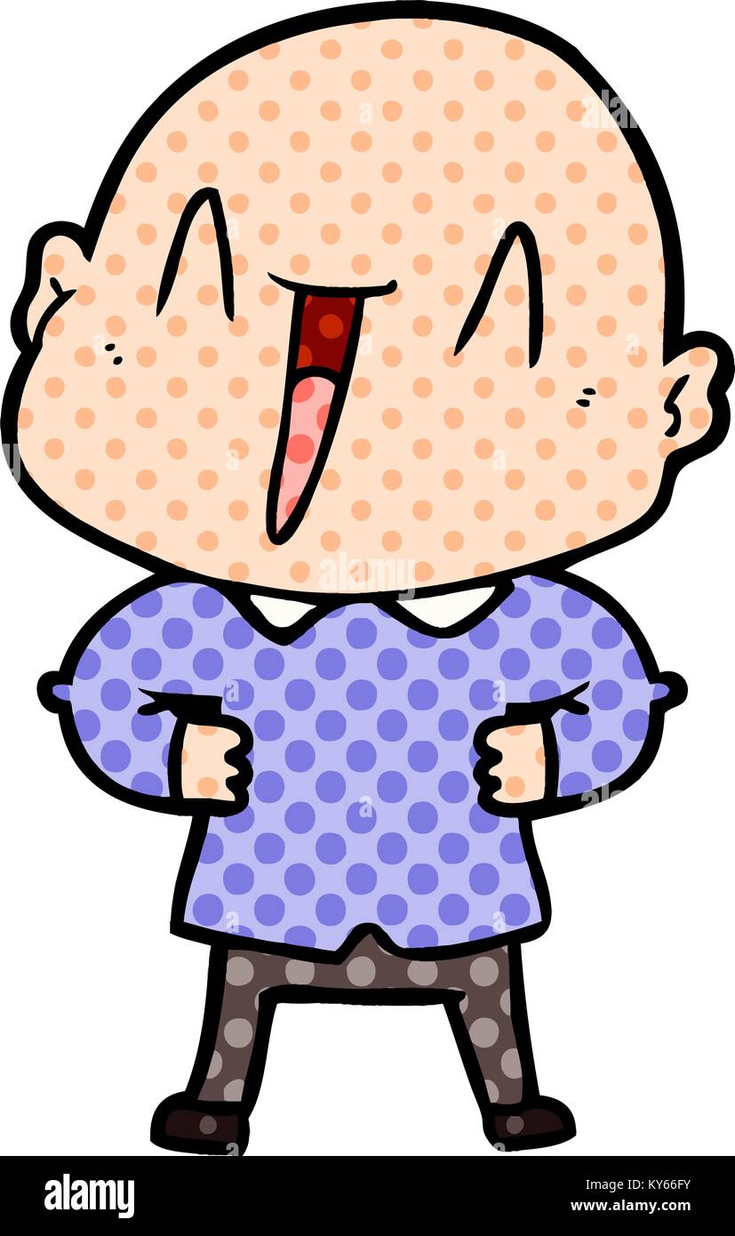 happy cartoon bald man Stock Vector Image & Art - Alamy