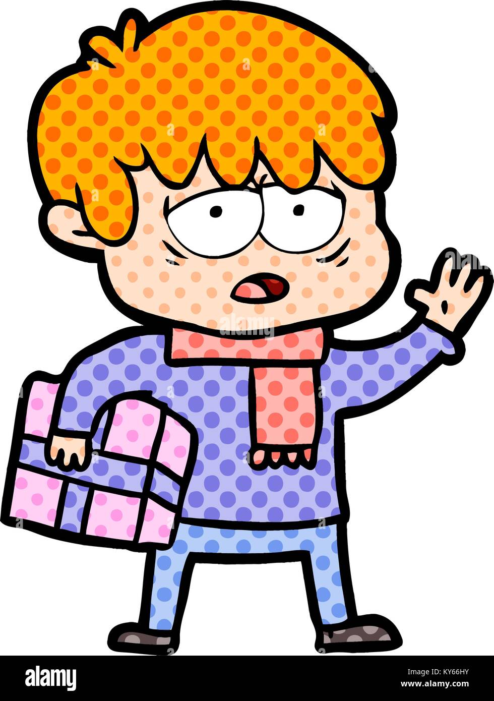 cartoon exhausted boy Stock Vector Image & Art - Alamy