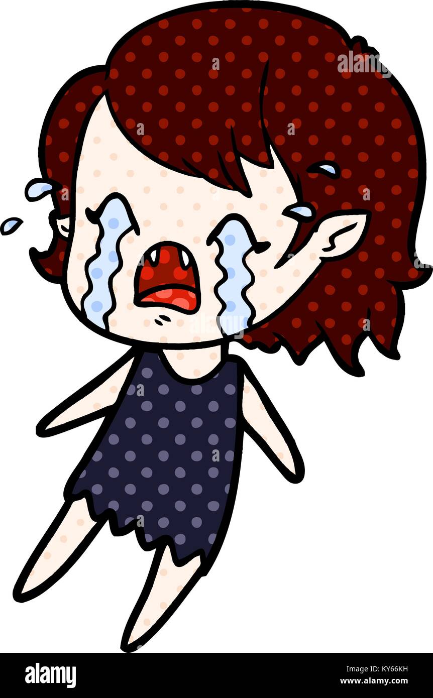 cartoon crying vampire girl Stock Vector Image & Art - Alamy