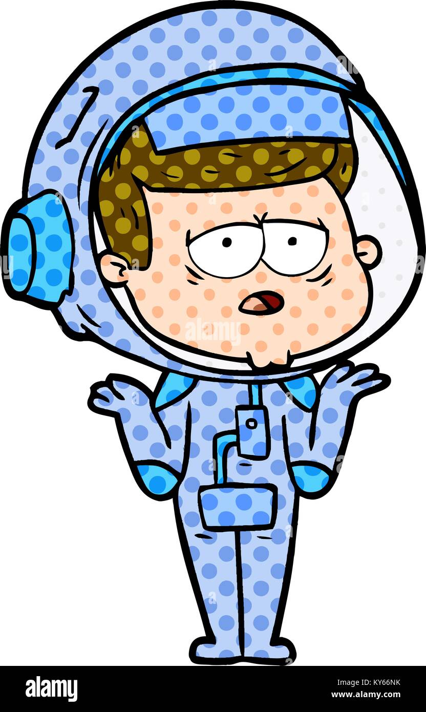 cartoon tired astronaut Stock Vector Image & Art - Alamy