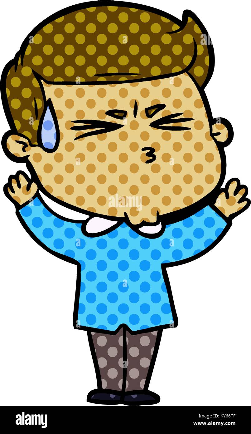cartoon man sweating Stock Vector Image & Art - Alamy