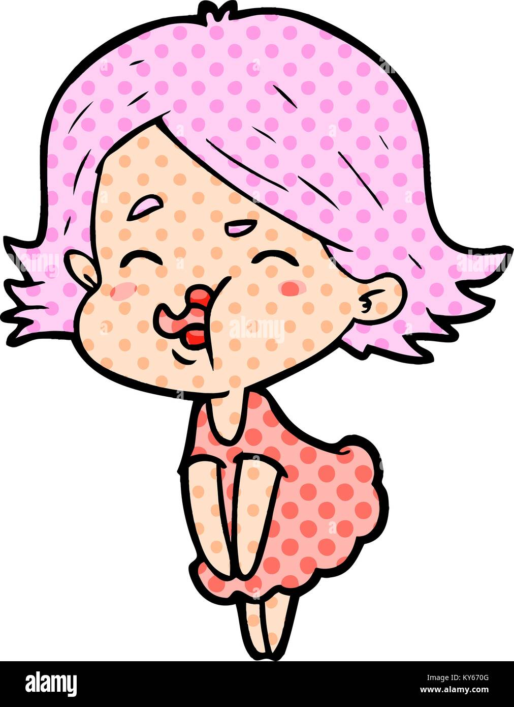 cartoon girl pulling face Stock Vector Image & Art - Alamy