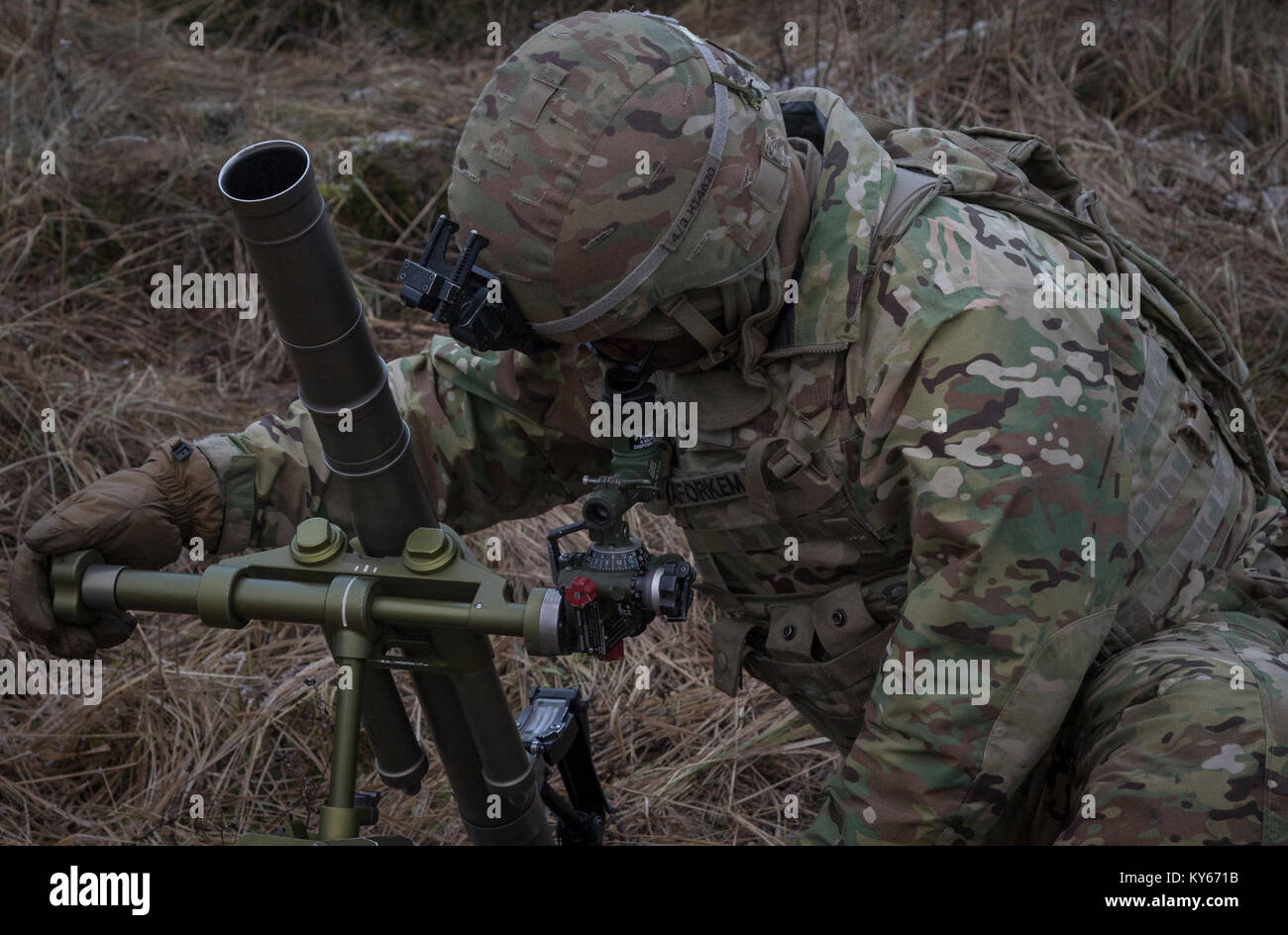Spc. Hiram Tarforkem, an indirect-fire infantryman assigned to Kronos ...