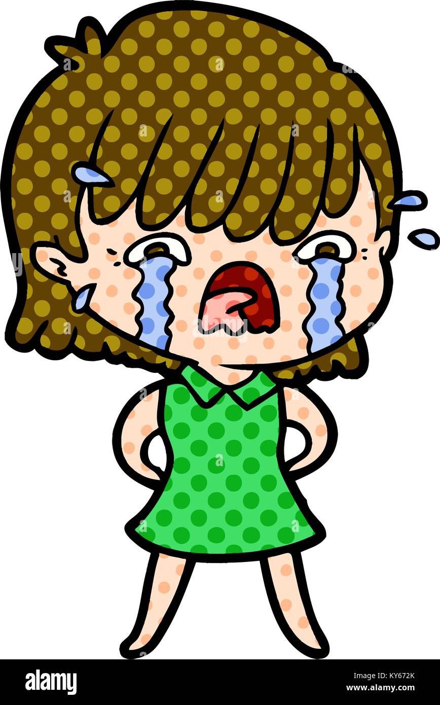 cartoon girl crying Stock Vector Image & Art - Alamy