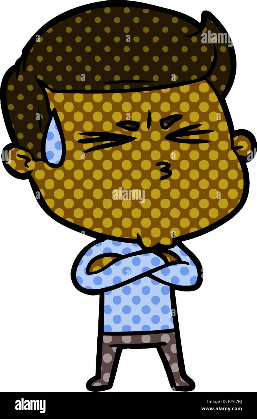 cartoon man sweating Stock Vector Image & Art - Alamy