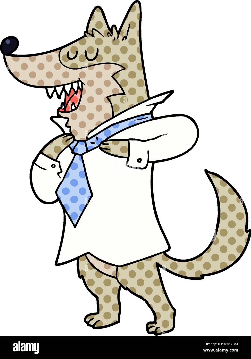 cartoon office wolf getting dressed Stock Vector Image & Art - Alamy