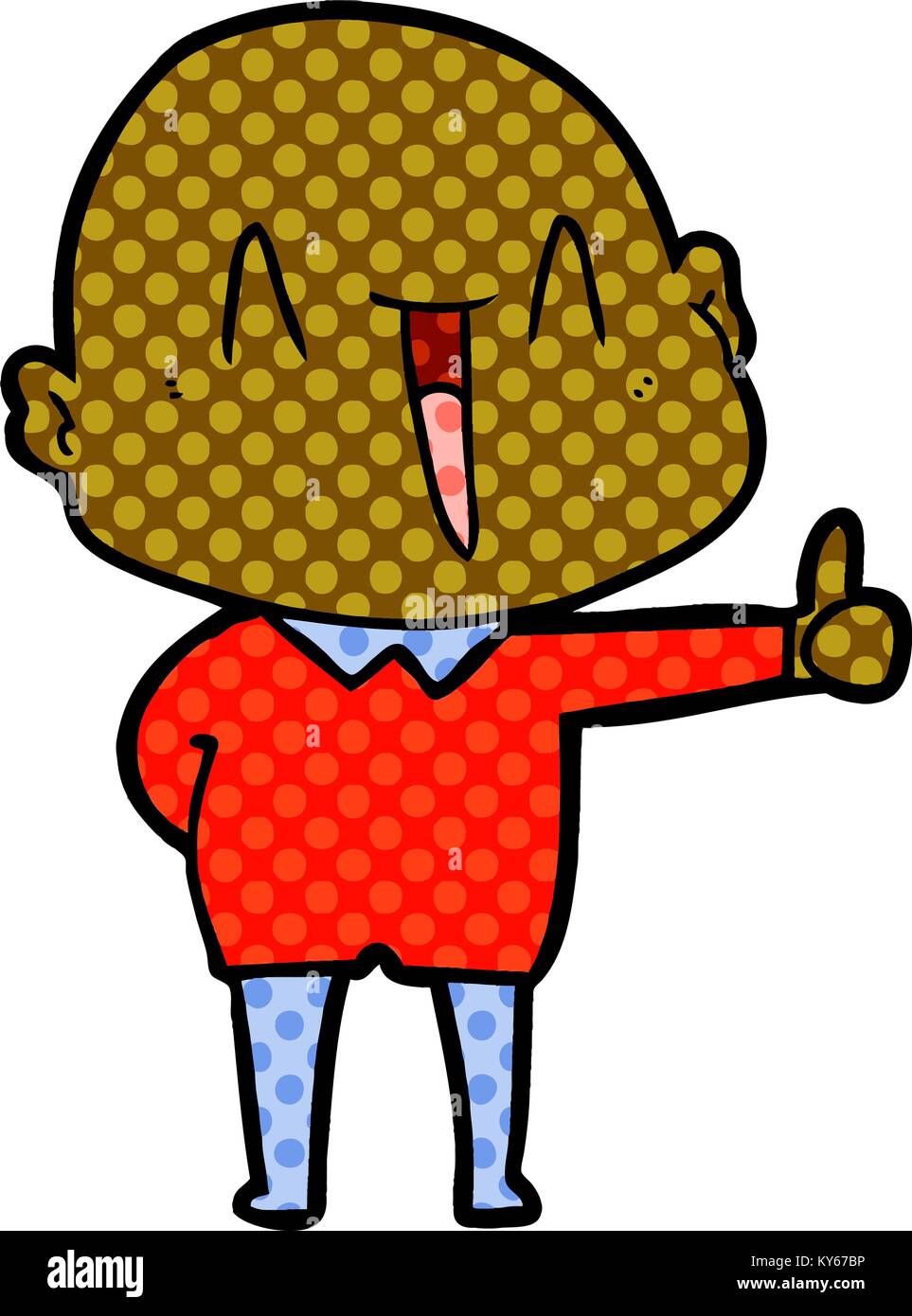 happy cartoon bald man Stock Vector Image & Art - Alamy